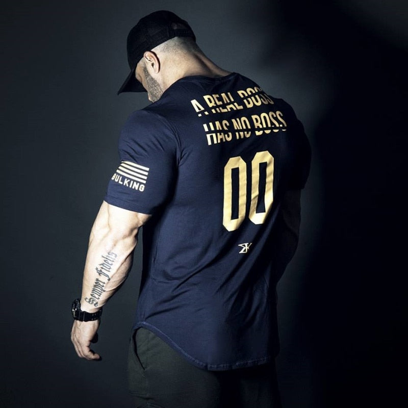 Gym Bulking Curved Hem Training T-Shirt | Pampas Fox Fitness